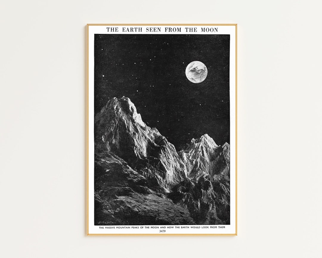 View From the Moon Printable | Digital Download | Vintage Moon Poster ...
