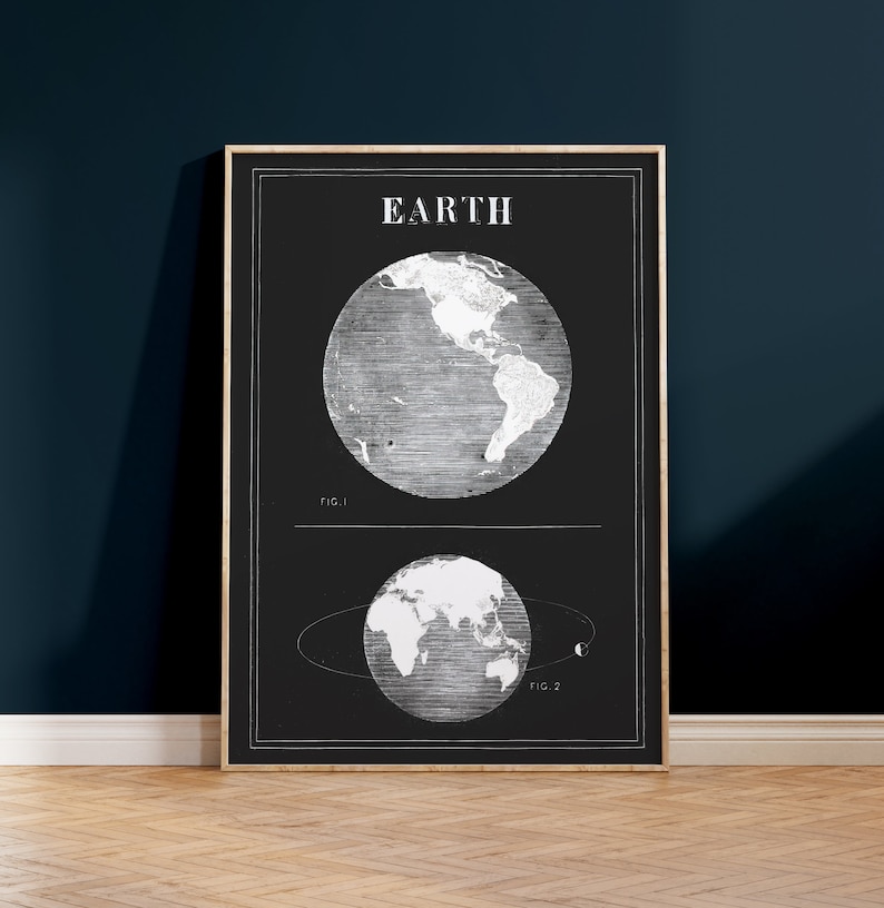 Printable Earth Wall Art Digital Download Space Poster - Etsy