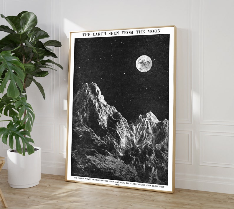 View From the Moon Printable | Digital Download | Vintage Moon Poster ...