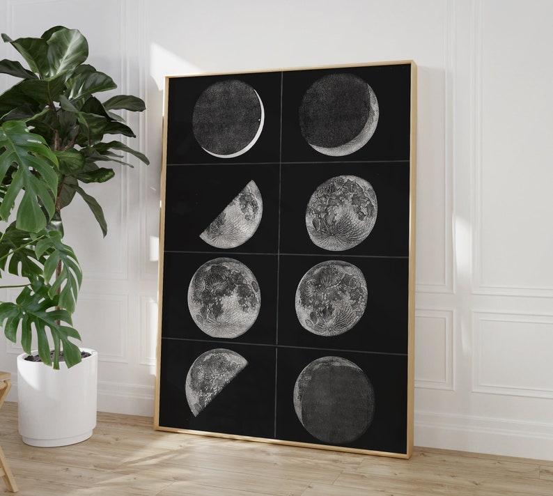 Moon Phases Printable Digital Download Moon Phases Print - Etsy