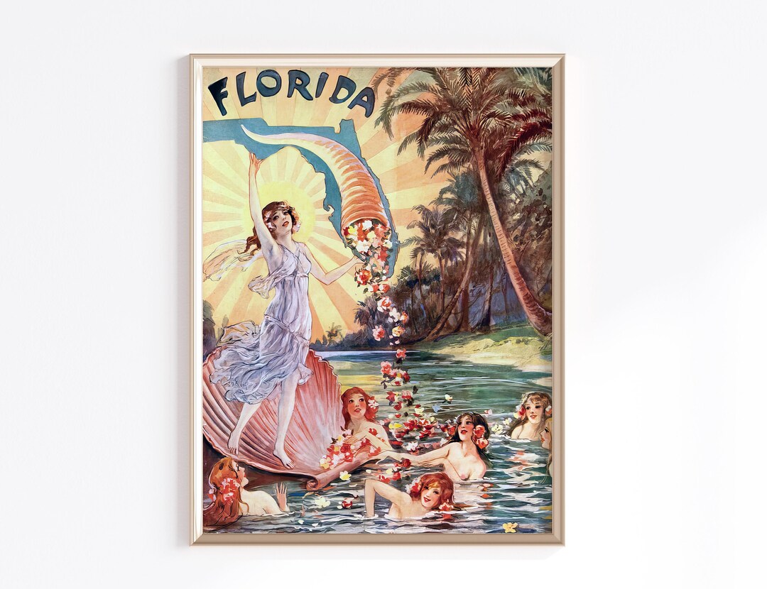Florida Poster Printable Art | Digital Download | Florida Wall Art ...