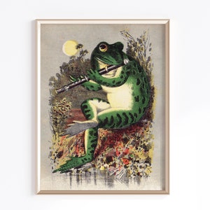 Printable Frog Art Set | Digital Download | Vintage Frog Art | Vintage ...