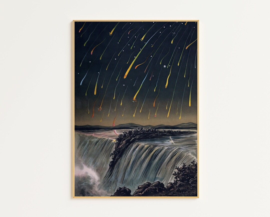 Meteor Shower Art Print | Digital Download | Astronomy Print | Nature ...
