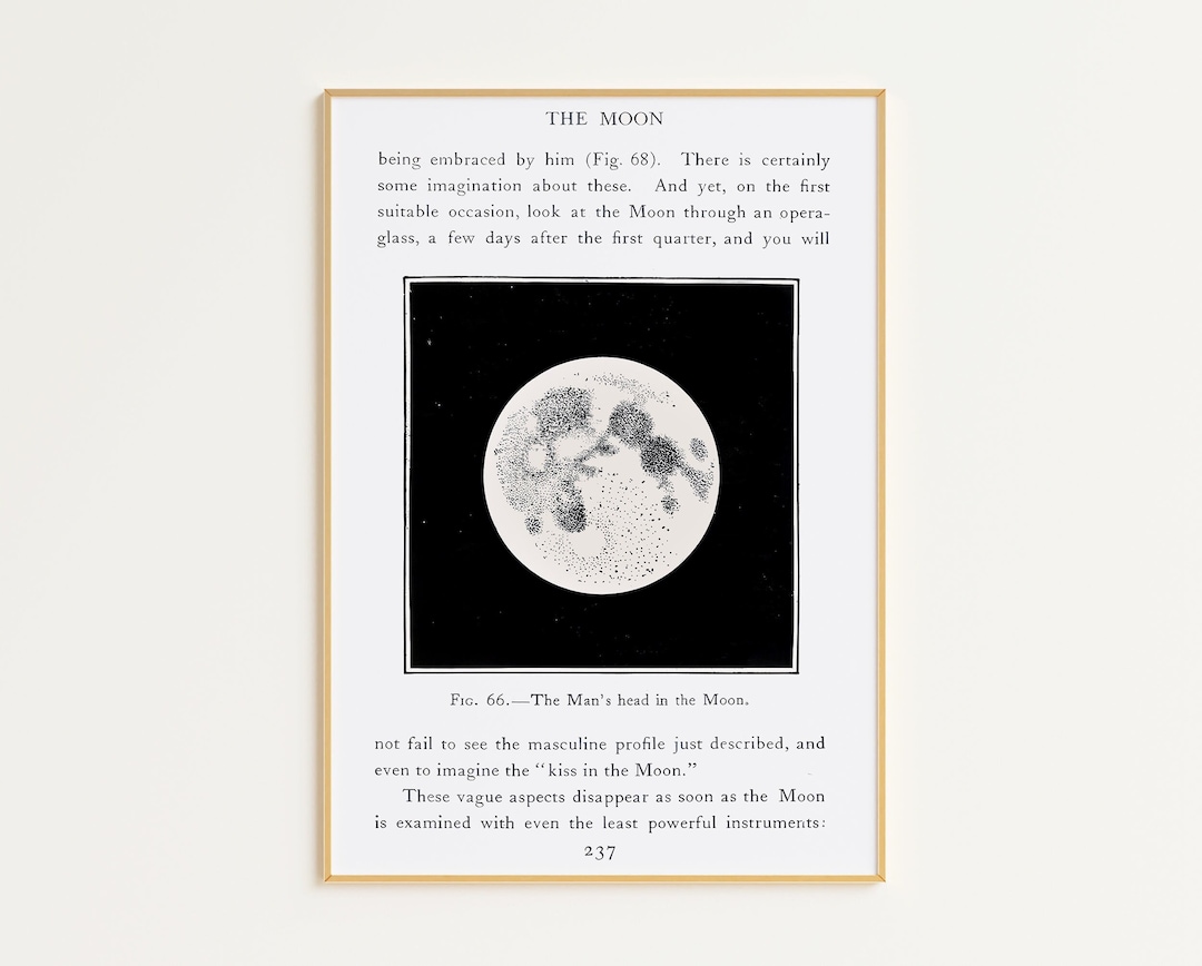 Printable the Moon Print | Digital Download | Moon Art | Astronomy Wall ...