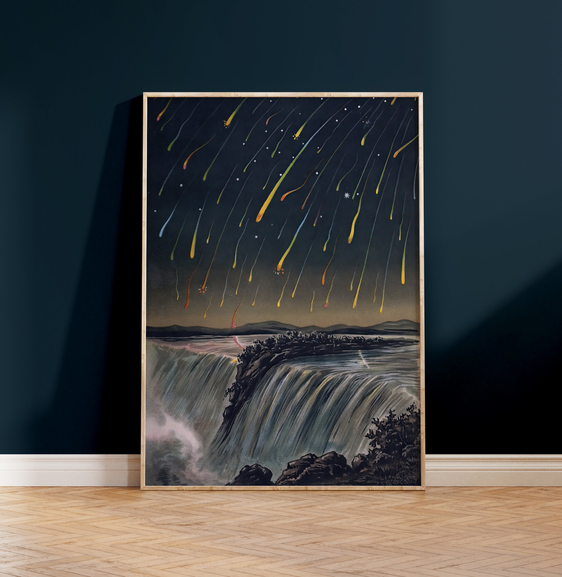 Meteor Shower Art Print Digital Download Astronomy Print Nature ...