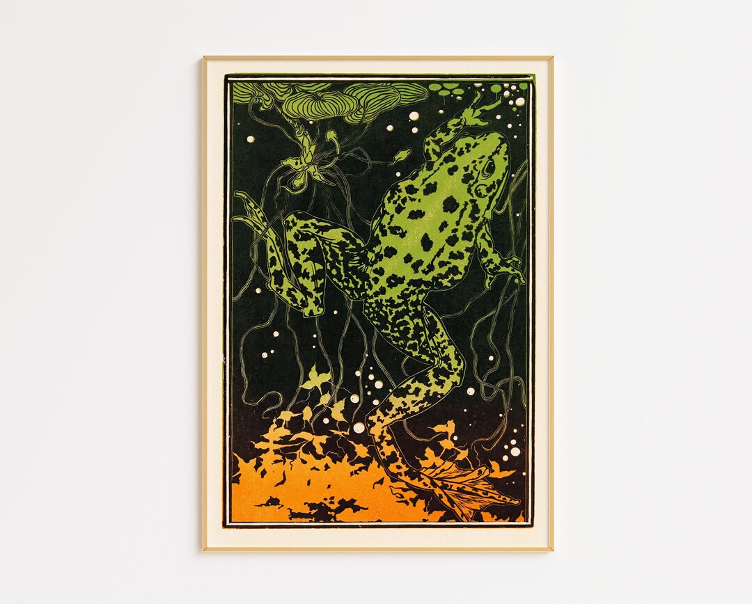 Colorful Frog Poster | Printable Wall Art | Digital Download | Vintage ...