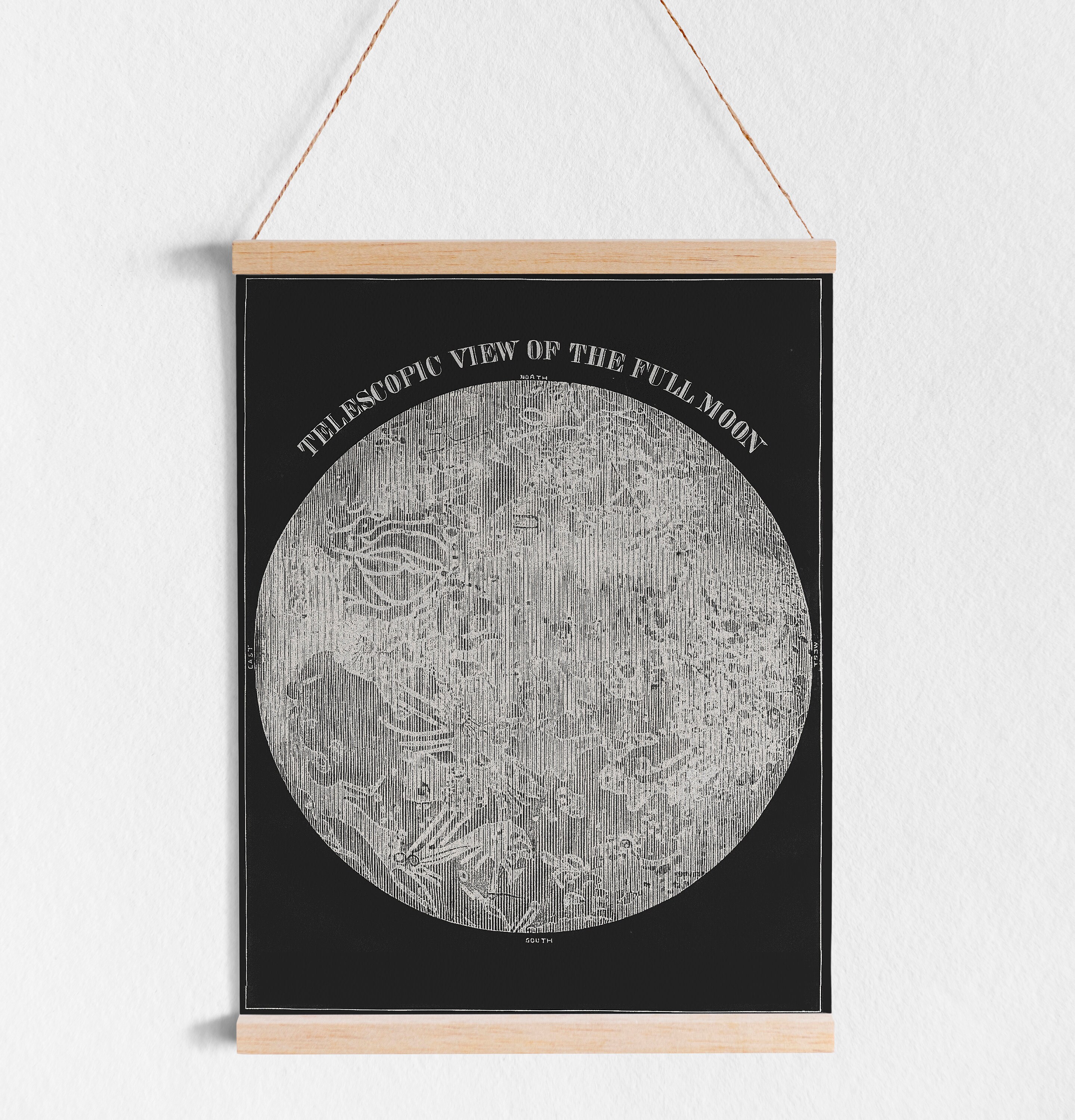 Full Moon Printable Wall Art | Digital Download | Antique Moon Print ...