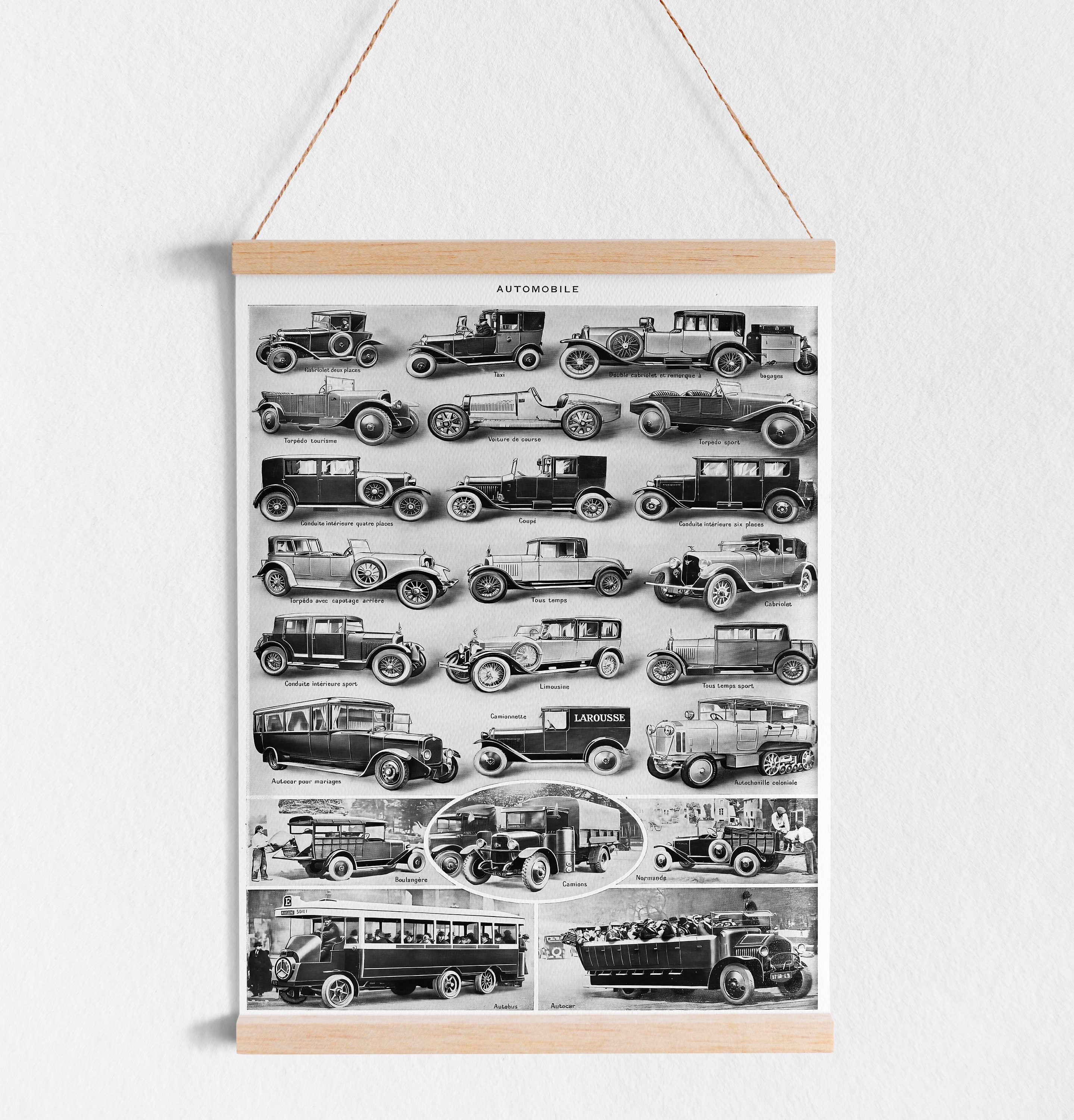 Vintage Cars Poster Digital Download Antique Car Print Automobiles ...