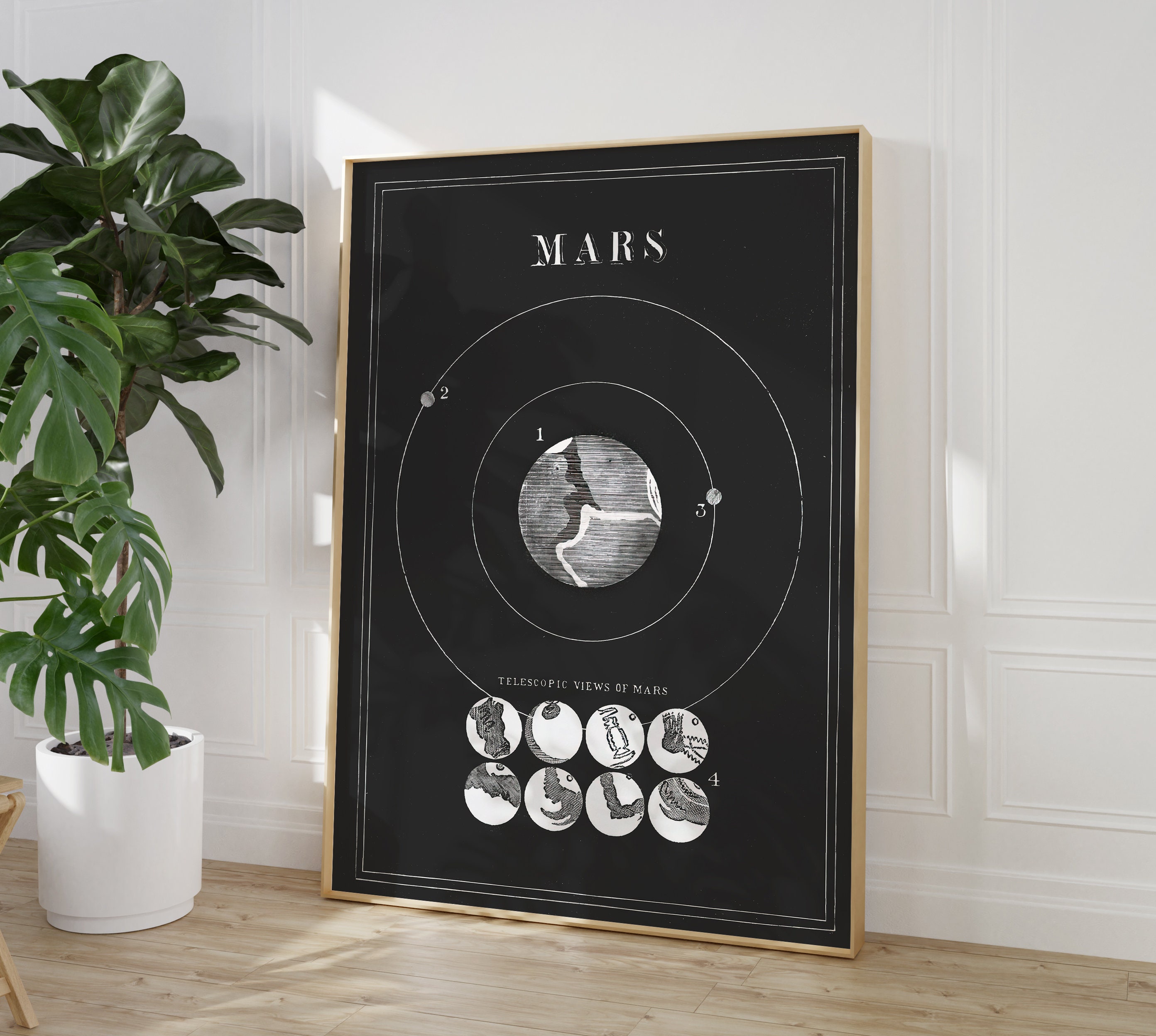 Printable Mars Wall Art | Digital Download | Space Poster | Antique ...