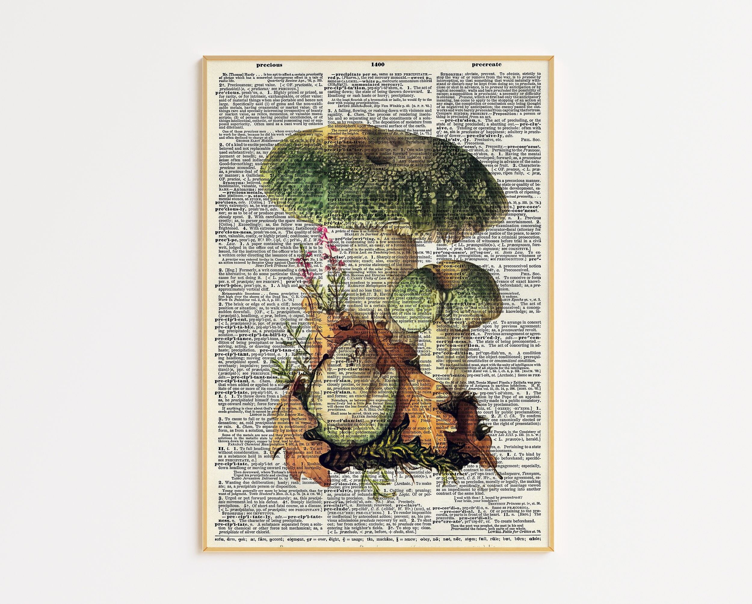 Green Dictionary Mushroom Art Digital Print Botanical Dictionary Art ...