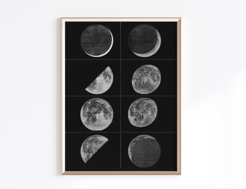 Moon Phases Printable Digital Download Moon Phases Print - Etsy