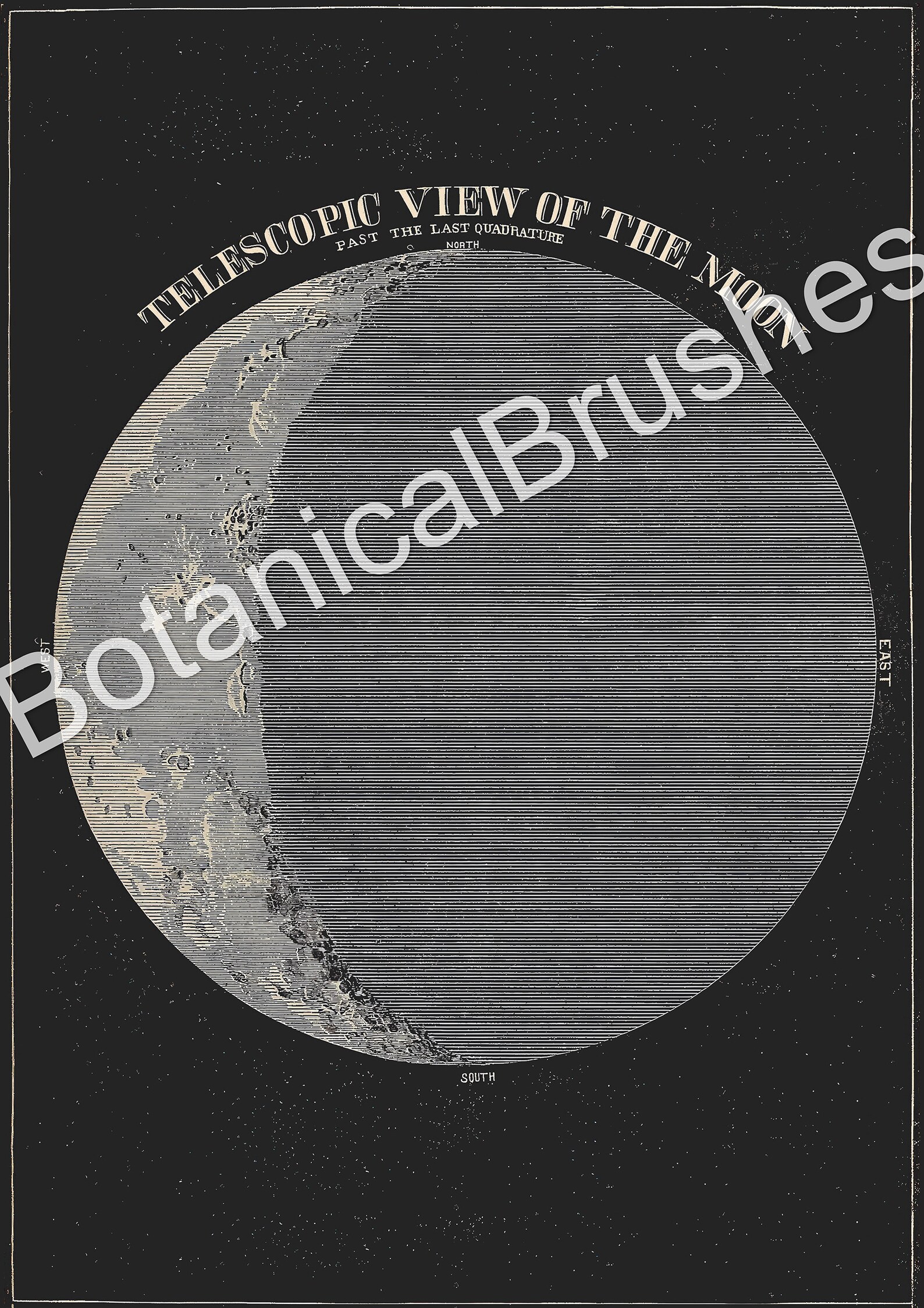 Printable Vintage Moon Poster Digital Download Antique - Etsy