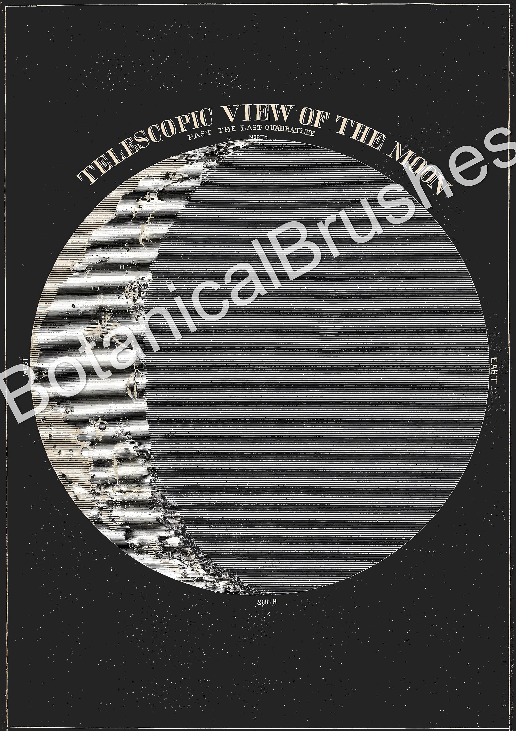 Printable Vintage Moon Poster Digital Download Antique - Etsy