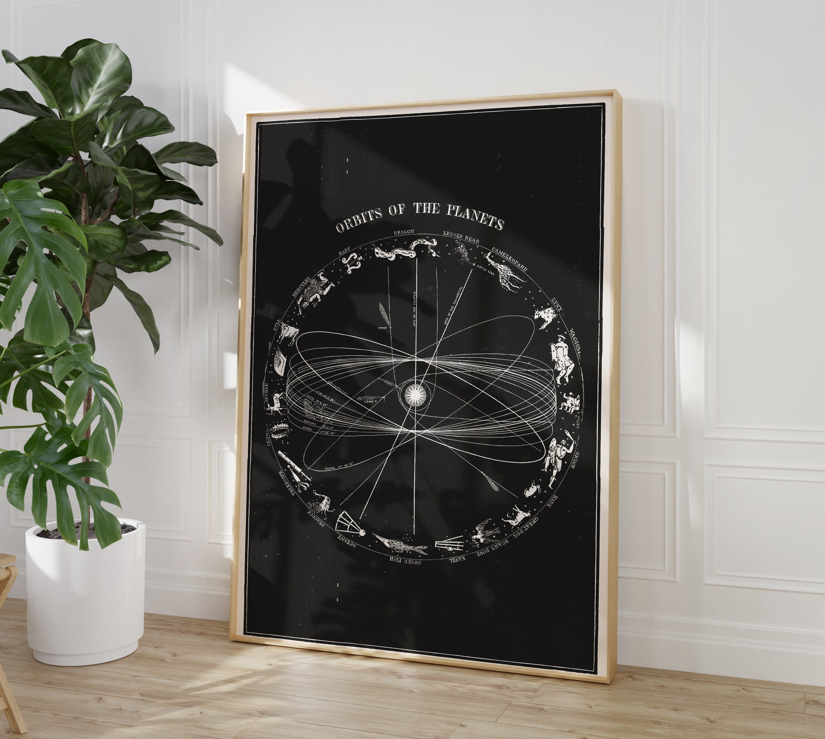 Printable Astrology Poster Vintage Astrology Chart Vintage Space Art ...
