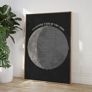 Printable Vintage Moon Poster | Digital Download | Antique Moon Print ...