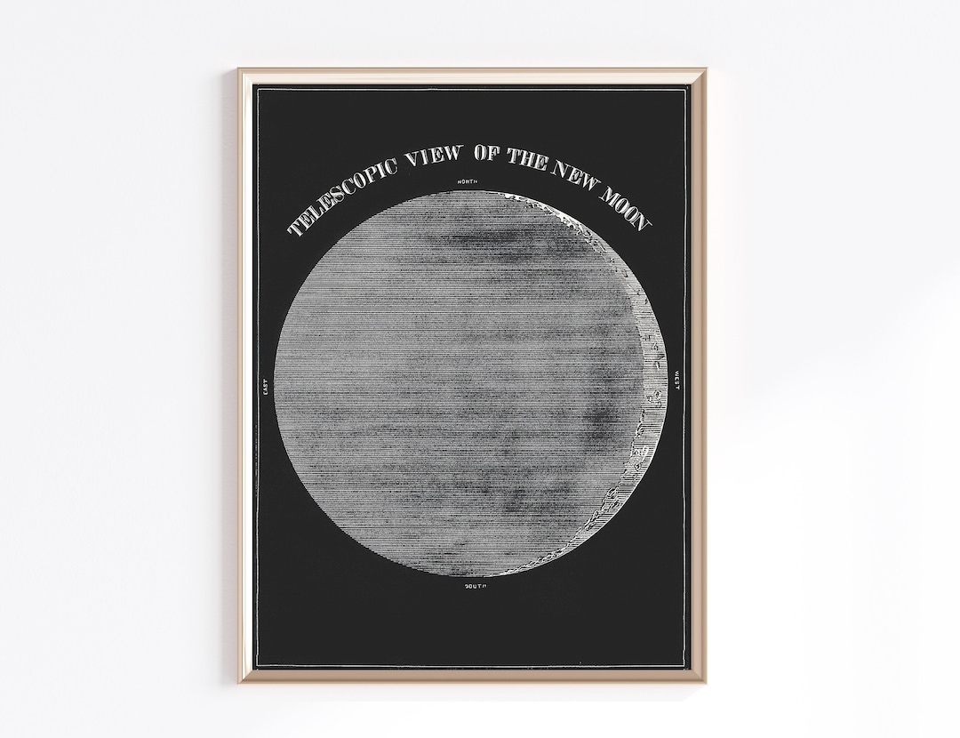 New Moon Printable Wall Art | Digital Download | Moon Poster | Antique ...