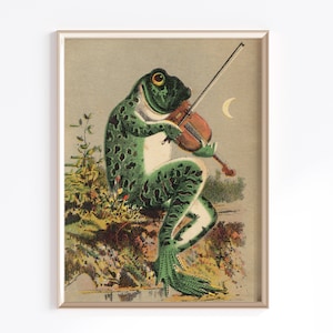 Printable Frog Art Set | Digital Download | Vintage Frog Art | Vintage ...