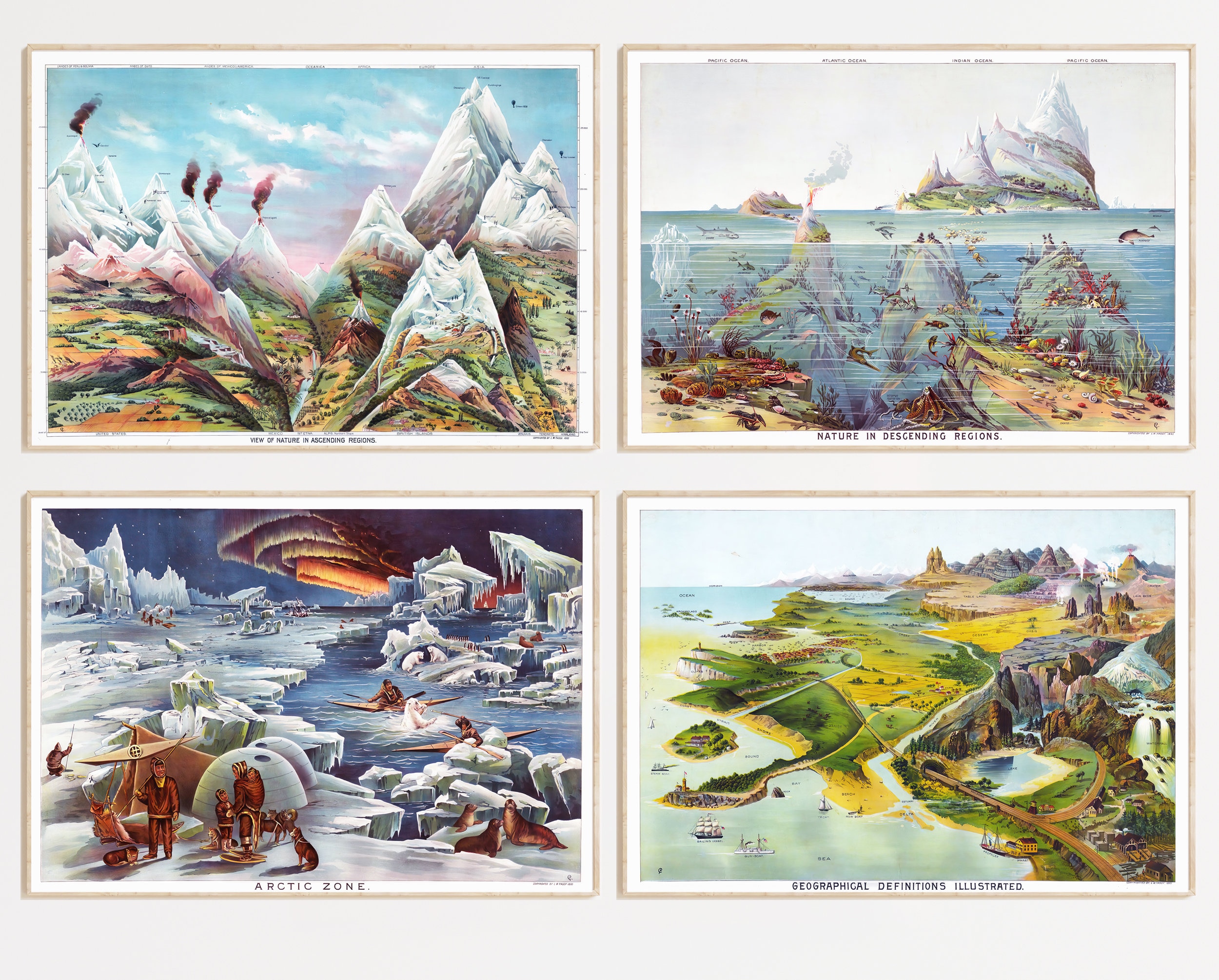 Geography Poster Set Printable Wall Art Digital Download Geology Chart ...