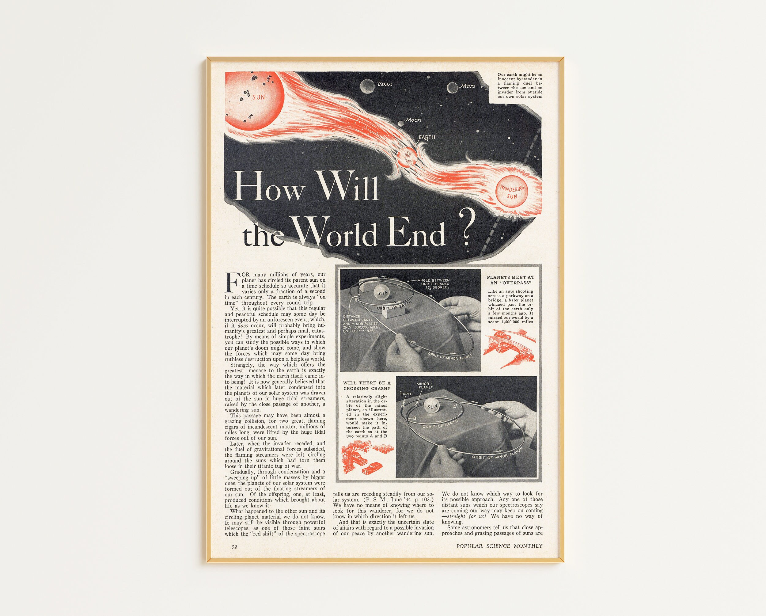 Vintage Astronomy Newspaper Printable | Digital Download | Vintage Wall ...