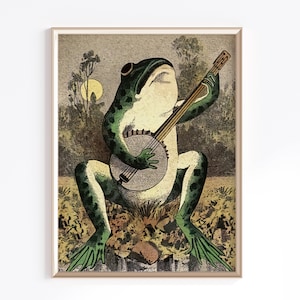 Printable Frog Art Set | Digital Download | Vintage Frog Art | Vintage ...
