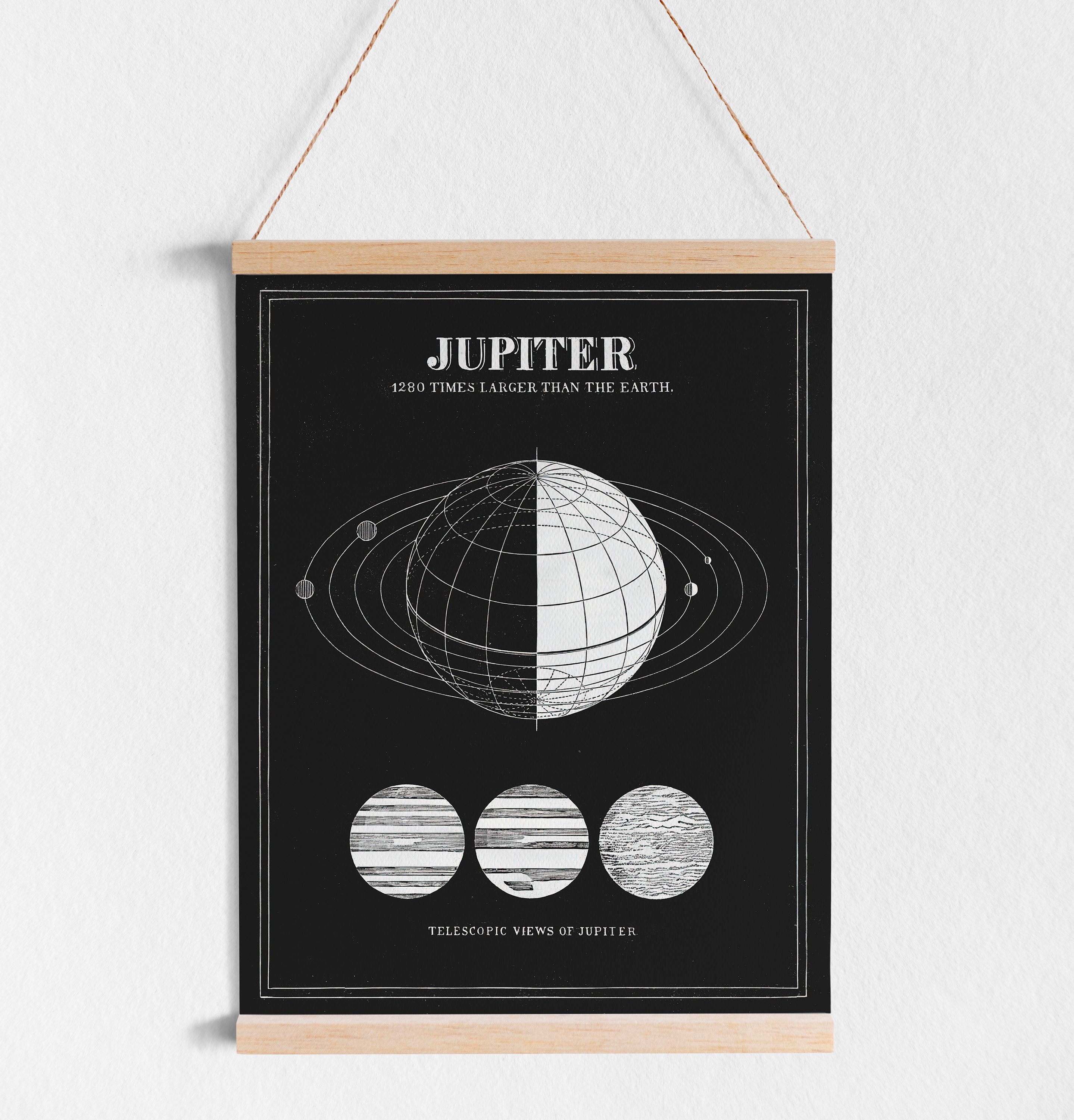 Printable Jupiter Wall Art Digital Download Space Poster Antique ...