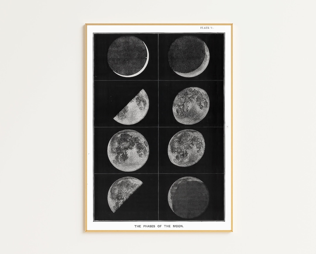 Printable Moon Phases Print | Digital Download | Moon Phase Poster ...