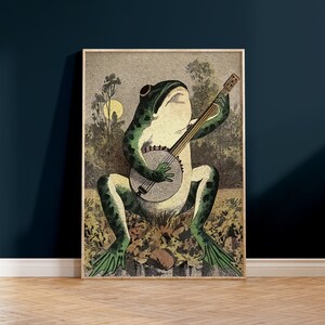 Banjo Frog Printable Wall Art Digital Download Vintage - Etsy