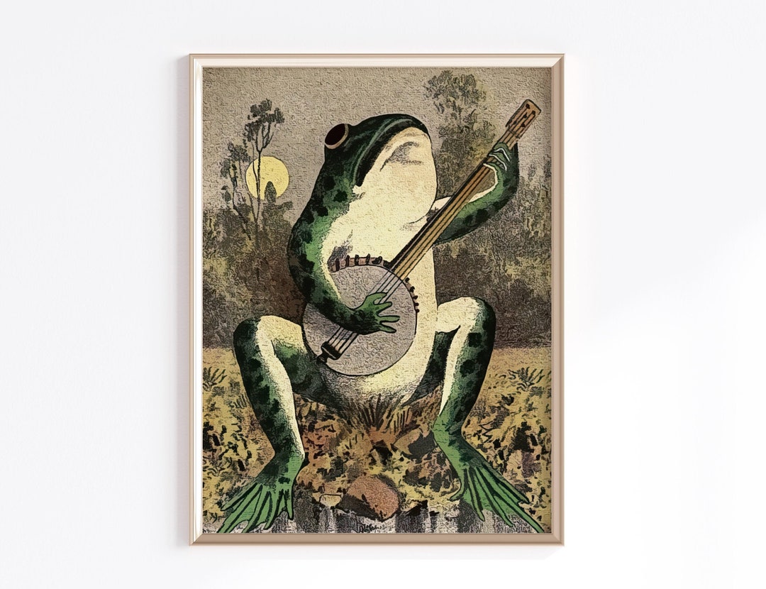 Banjo Frog Printable Wall Art | Digital Download | Vintage Frog Art ...