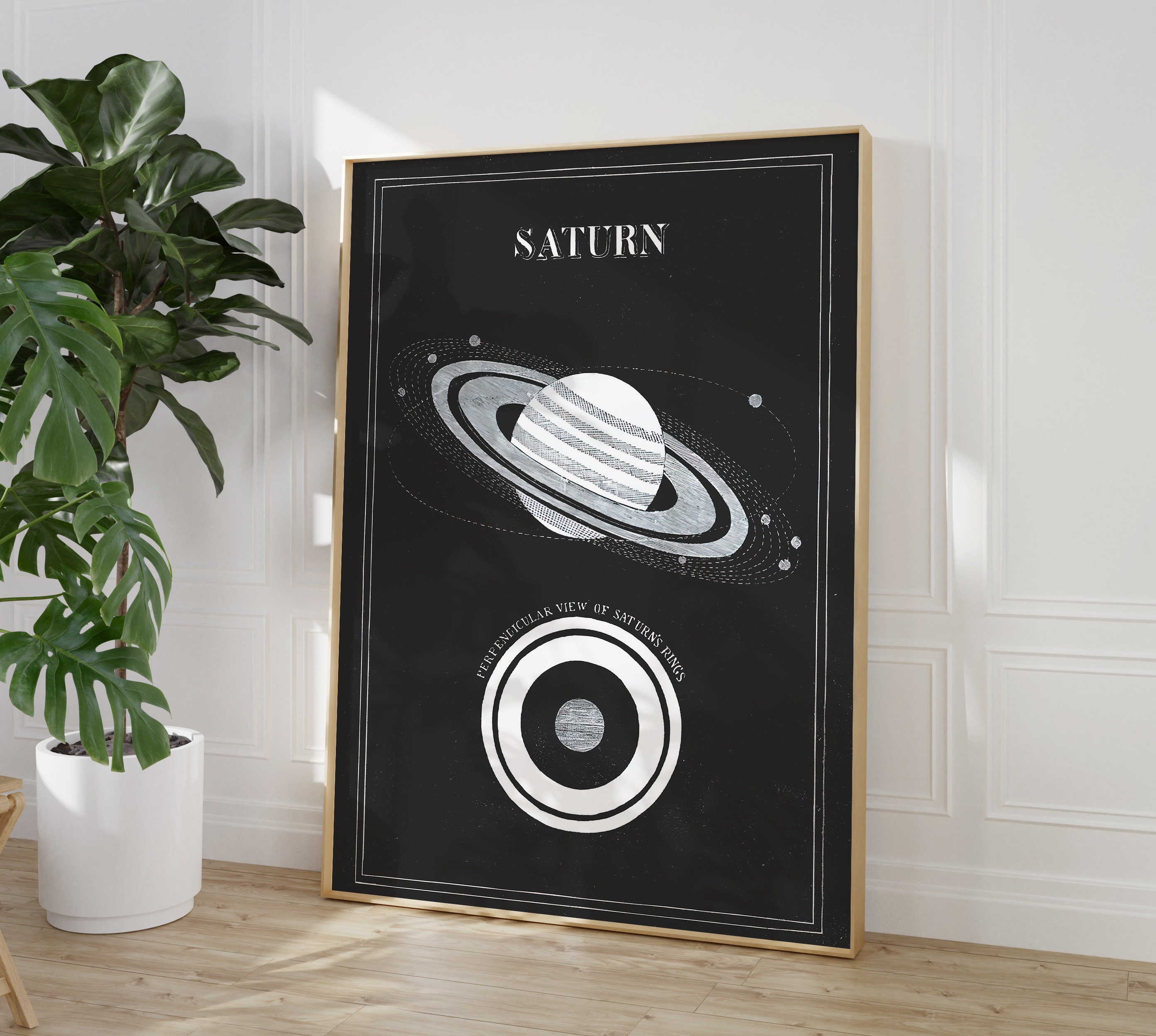 Printable Saturn Wall Art Digital Download Space Poster - Etsy