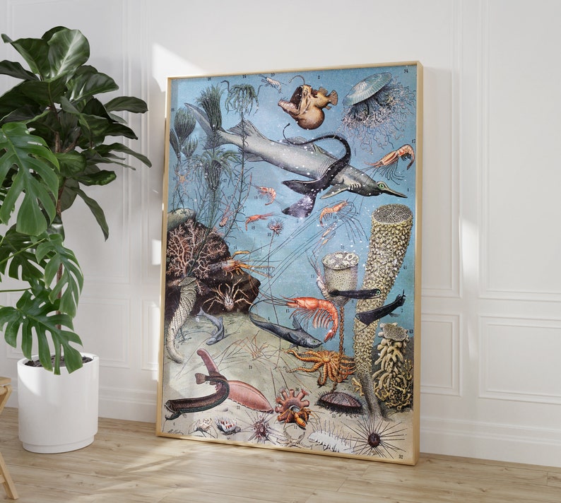 Printable Ocean Life Art Poster Digital Download Marine Life Sea Life ...