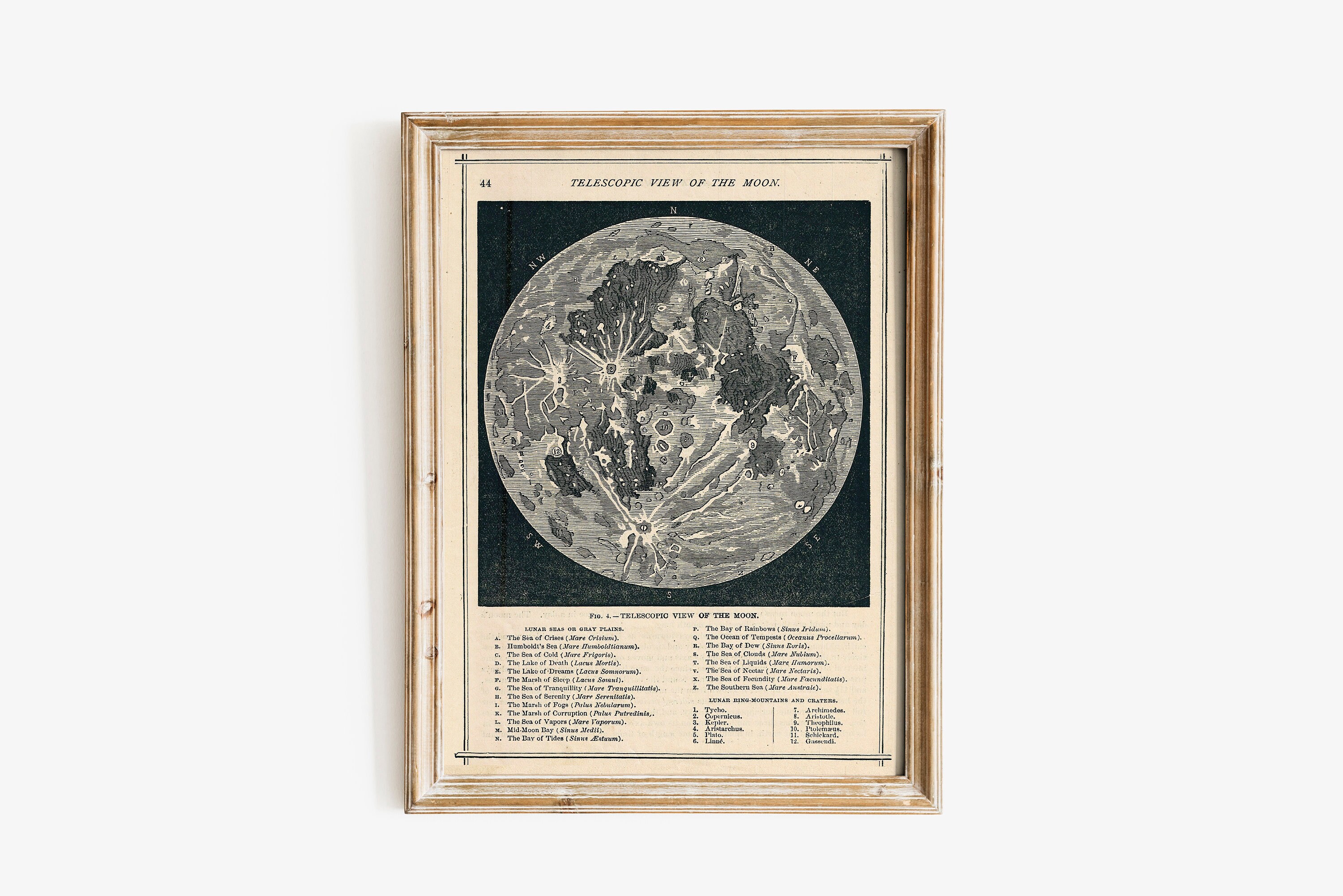 Printable Moon Map Vintage Moon Poster Astronomy Antique - Etsy Canada