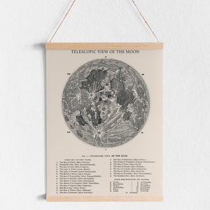 Printable Moon Map Print | Digital Download | Vintage Moon Print | Moon ...