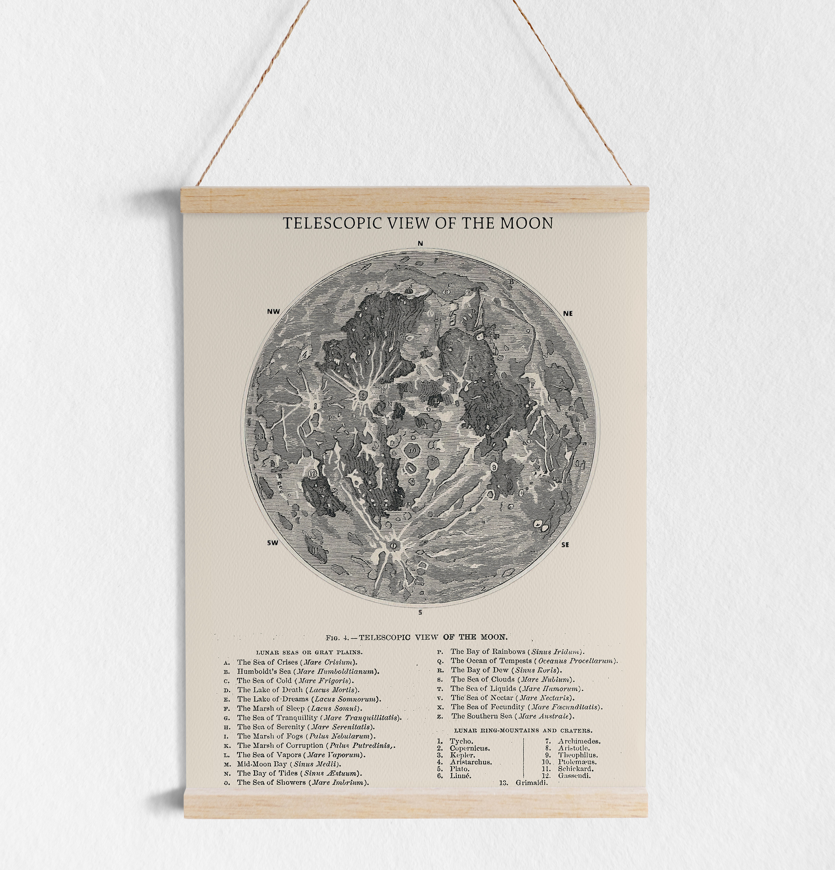 Printable Moon Map Print Digital Download Vintage Moon - Etsy