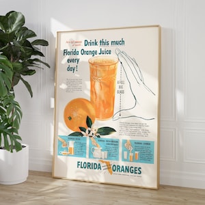 Orange Juice Printable Poster | Digital Download | Vintage Kitchen ...