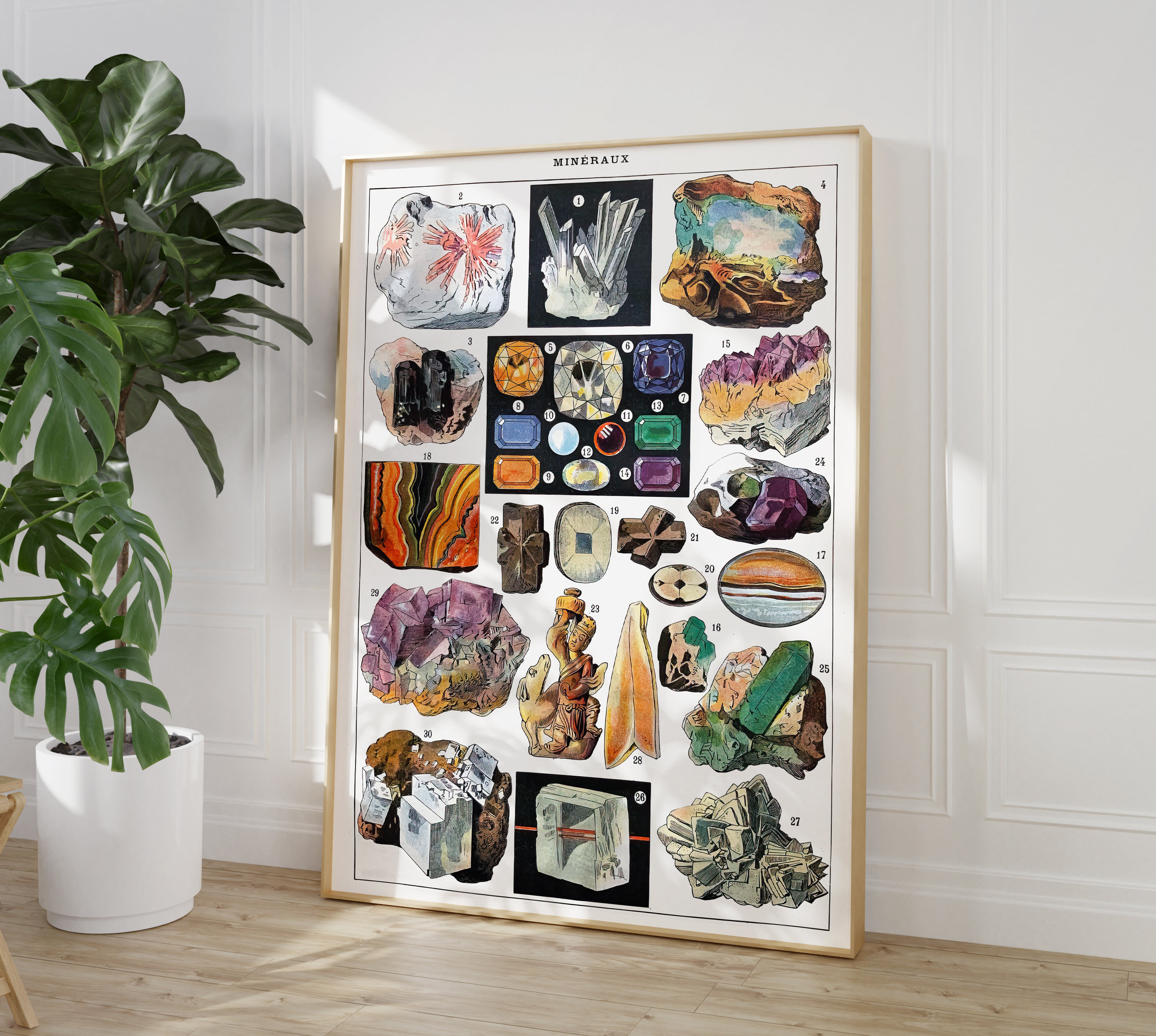 Crystals and Minerals Chart Printable Digital Download Vintage ...