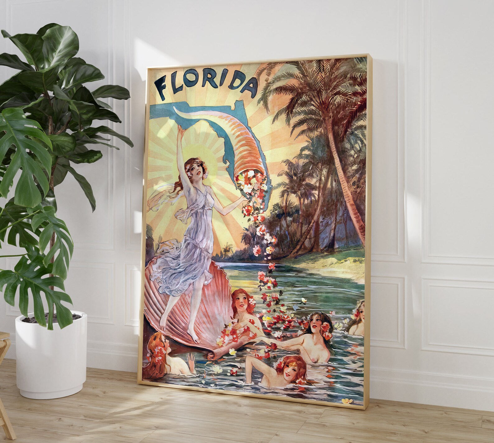 Florida Poster Printable Art Digital Download Florida Wall Art Tropical ...