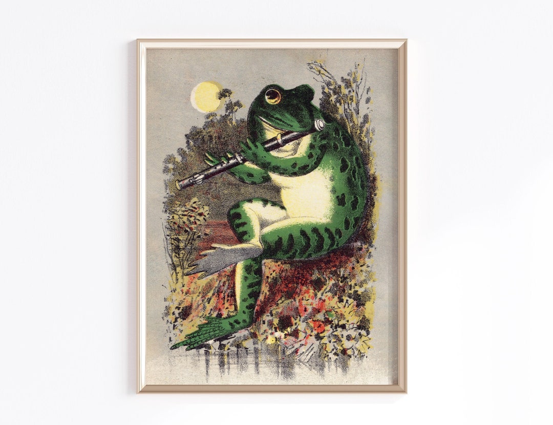 Clarinet Frog Printable Wall Art | Digital Download | Vintage Frog Art ...