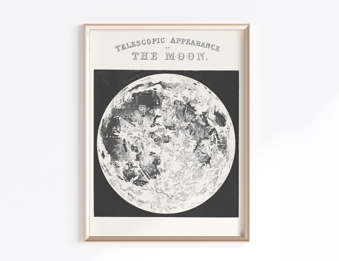 Moon Set of 3 Printable Posters Digital Download moon - Etsy