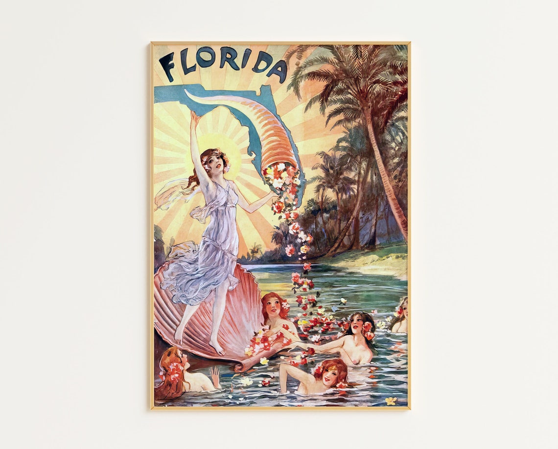 Florida Poster Printable Art Digital Download Florida Wall - Etsy