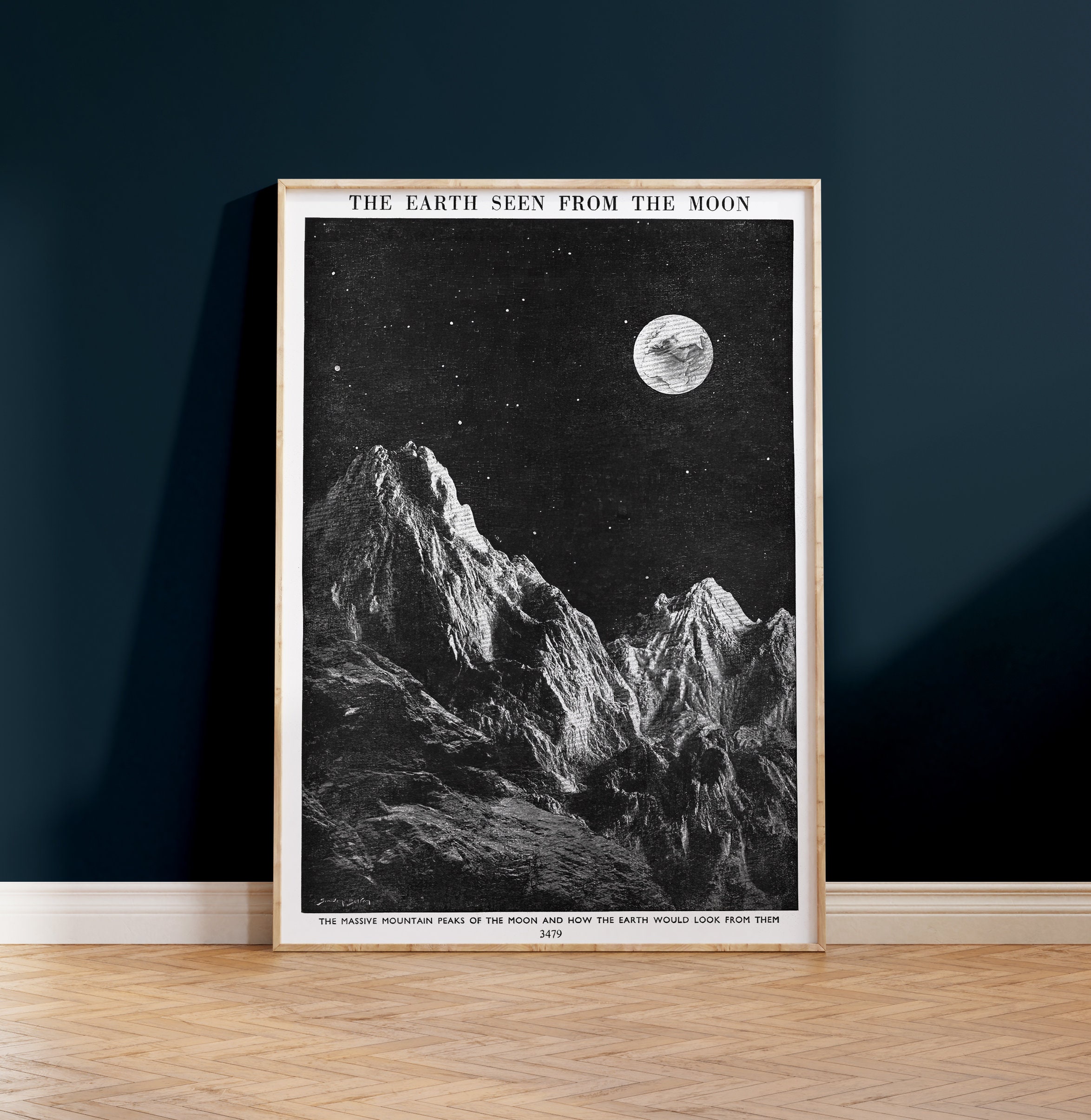 View From the Moon Printable Digital Download Vintage Moon Poster Moon ...