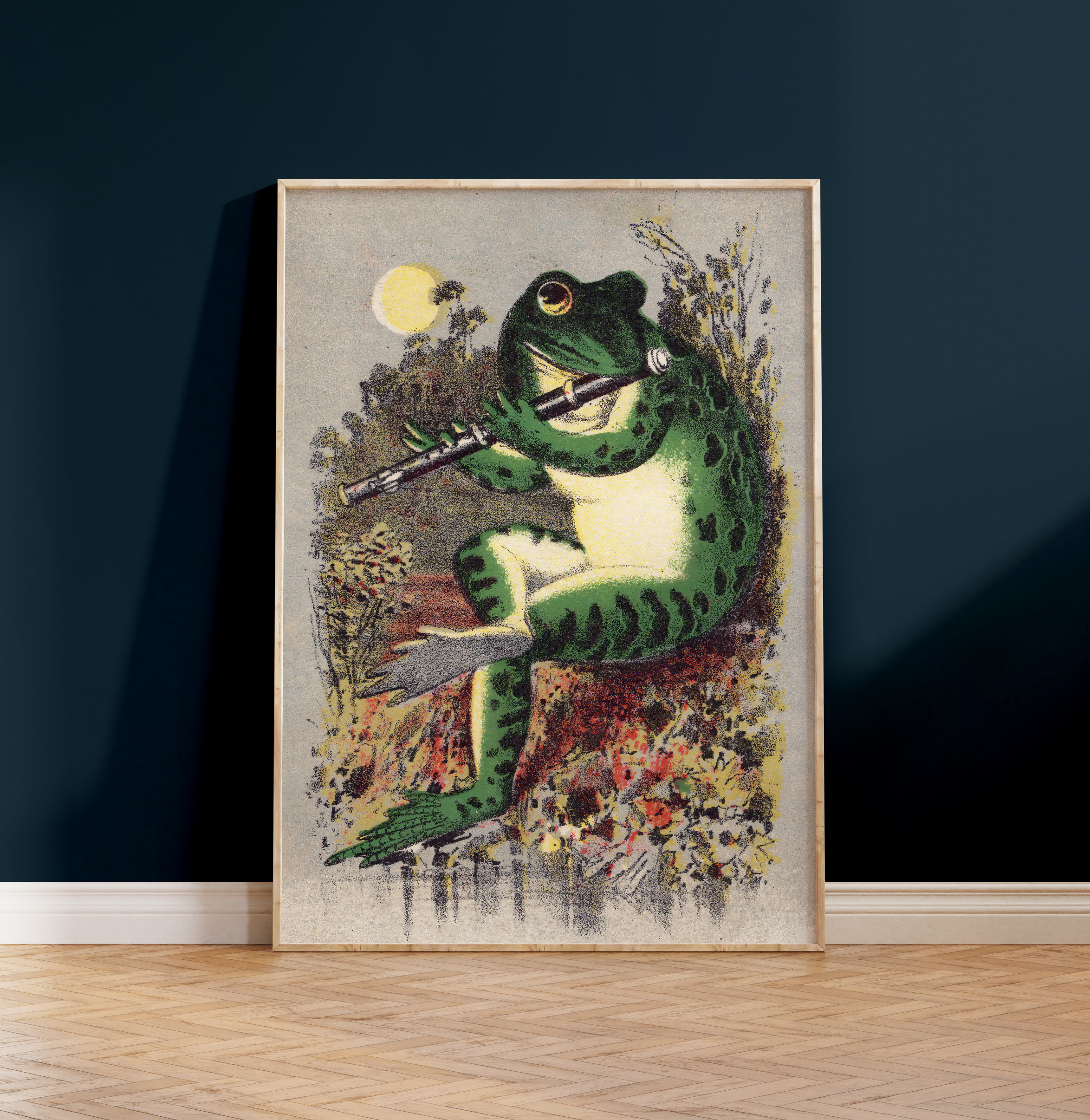 Clarinet Frog Printable Wall Art Digital Download Vintage - Etsy