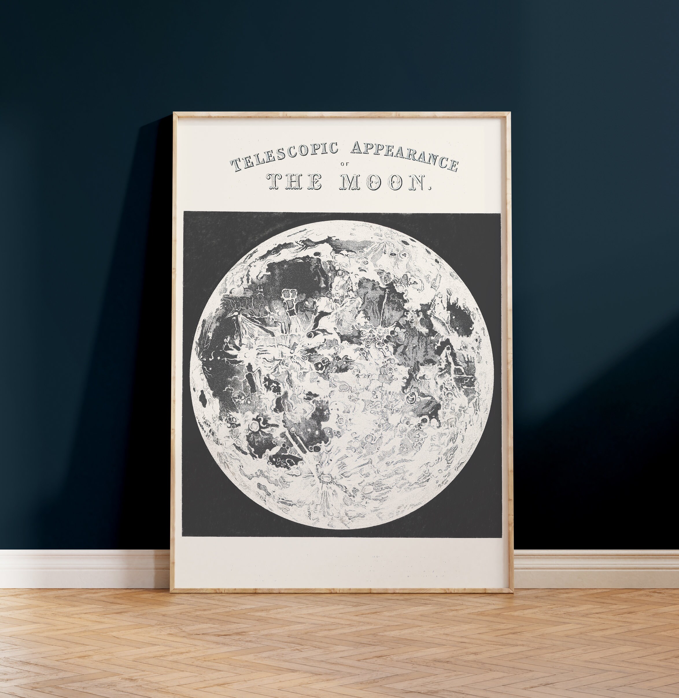 The Moon Printable Wall Art Digital Download Moon Poster Antique ...