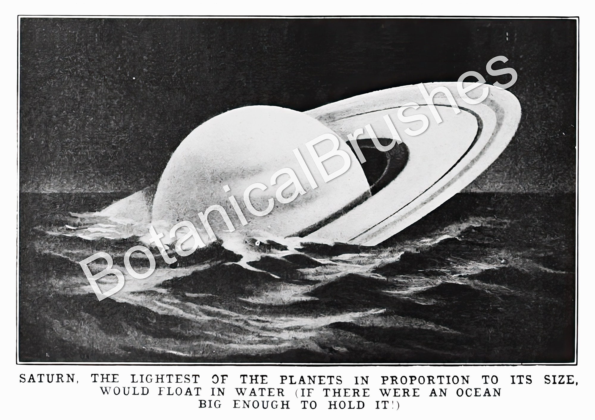 Printable Saturn Art Digital Download Vintage Planet Print Antique ...
