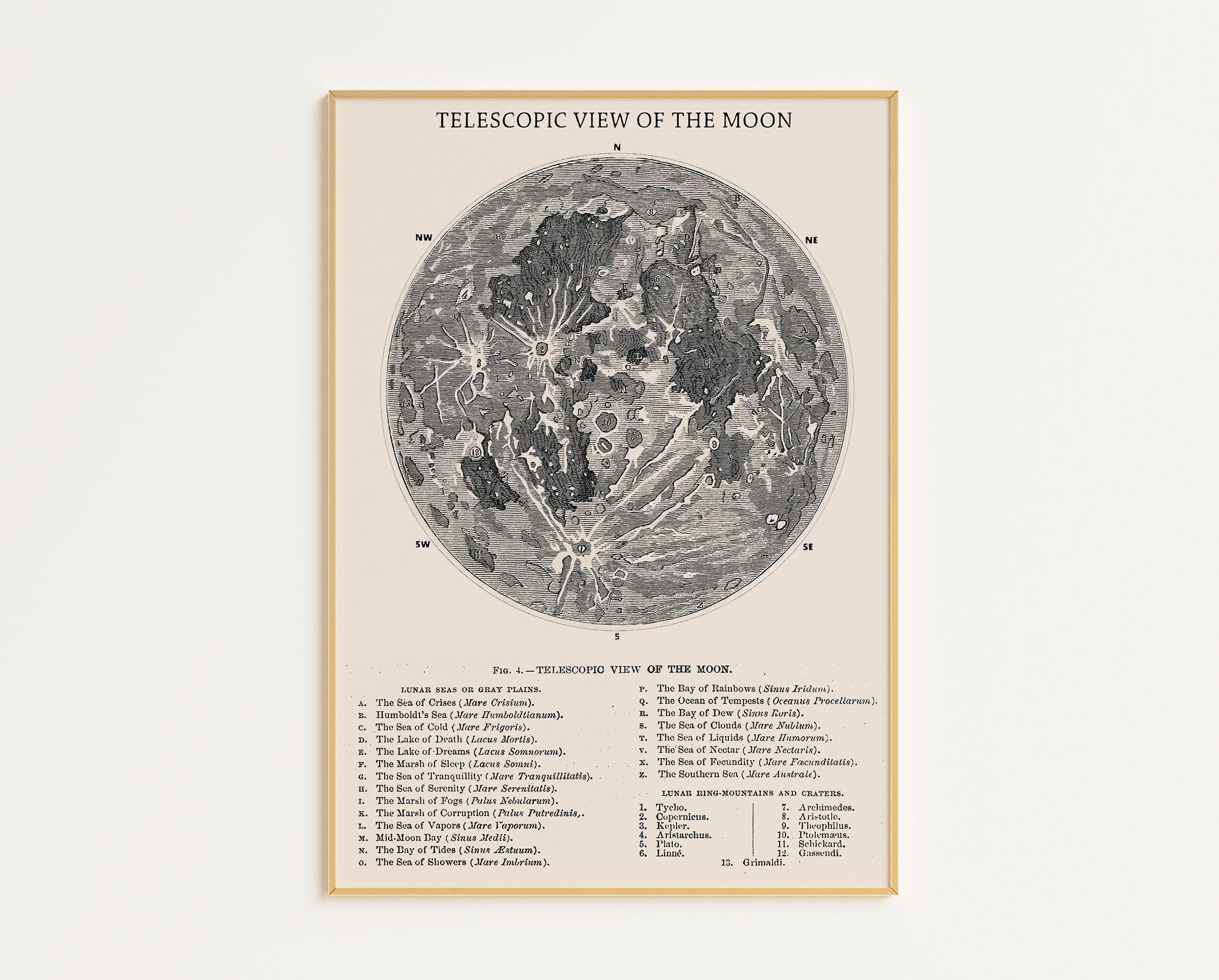 Printable Moon Map Print Digital Download Vintage Moon - Etsy