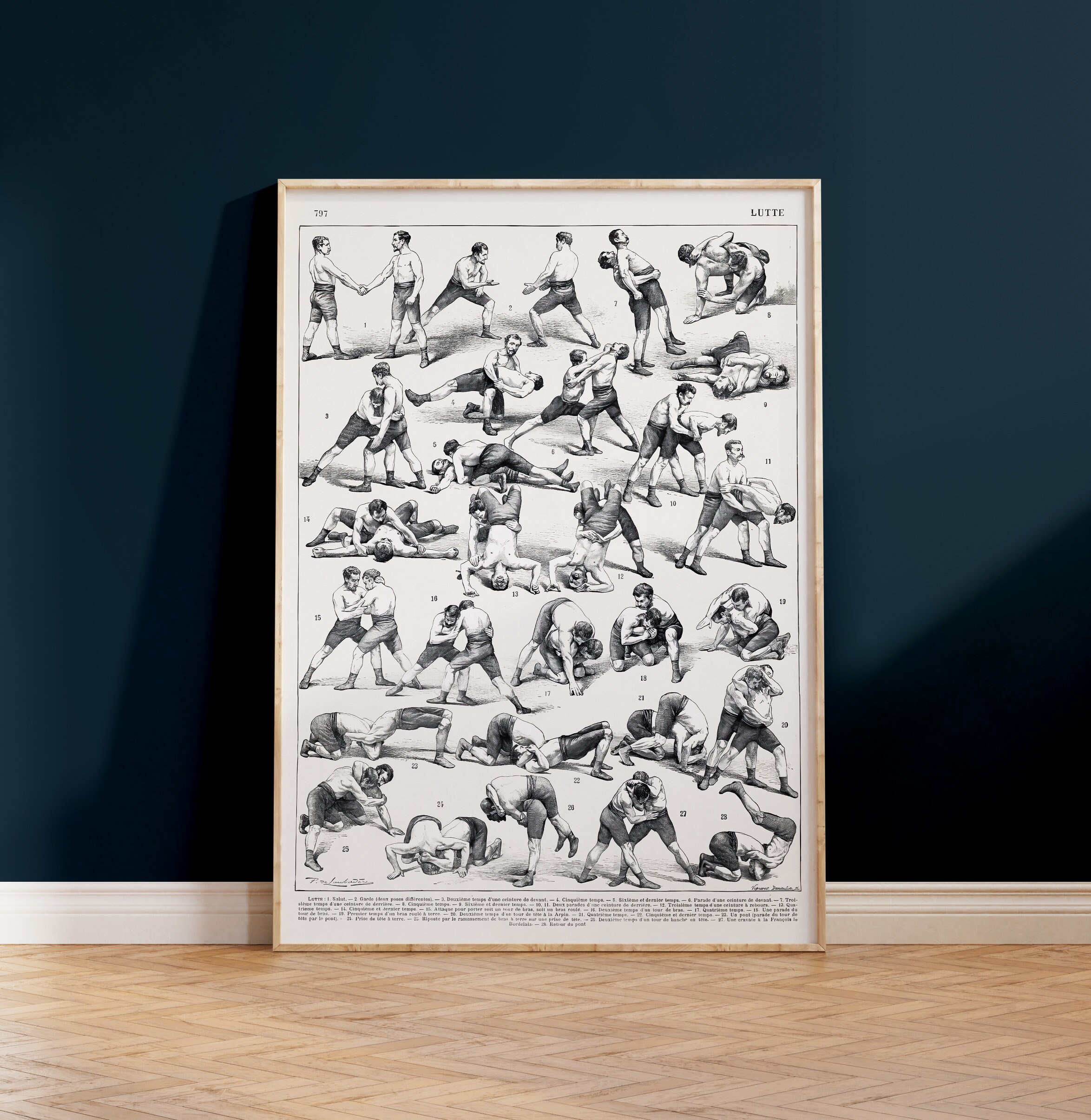 Wrestling Techniques Poster Printable Digital Download Wrestling Wall ...