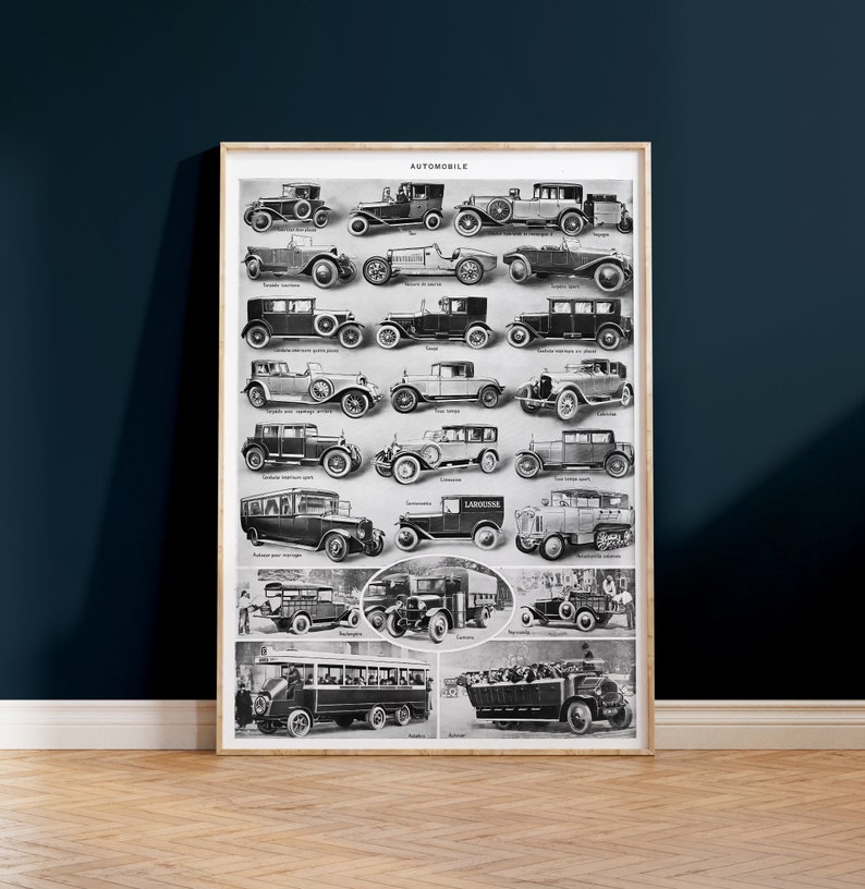 Vintage Cars Poster | Digital Download | Antique Car Print ...