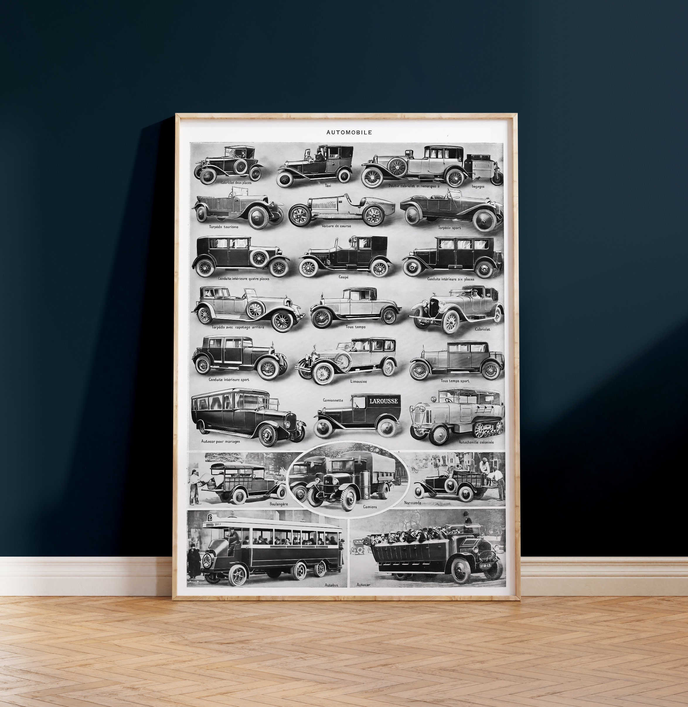 Vintage Cars Poster Digital Download Antique Car Print Automobiles ...