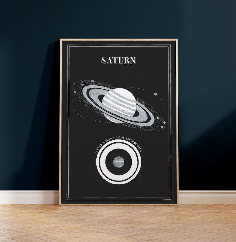 Printable Saturn Wall Art Digital Download Space Poster - Etsy