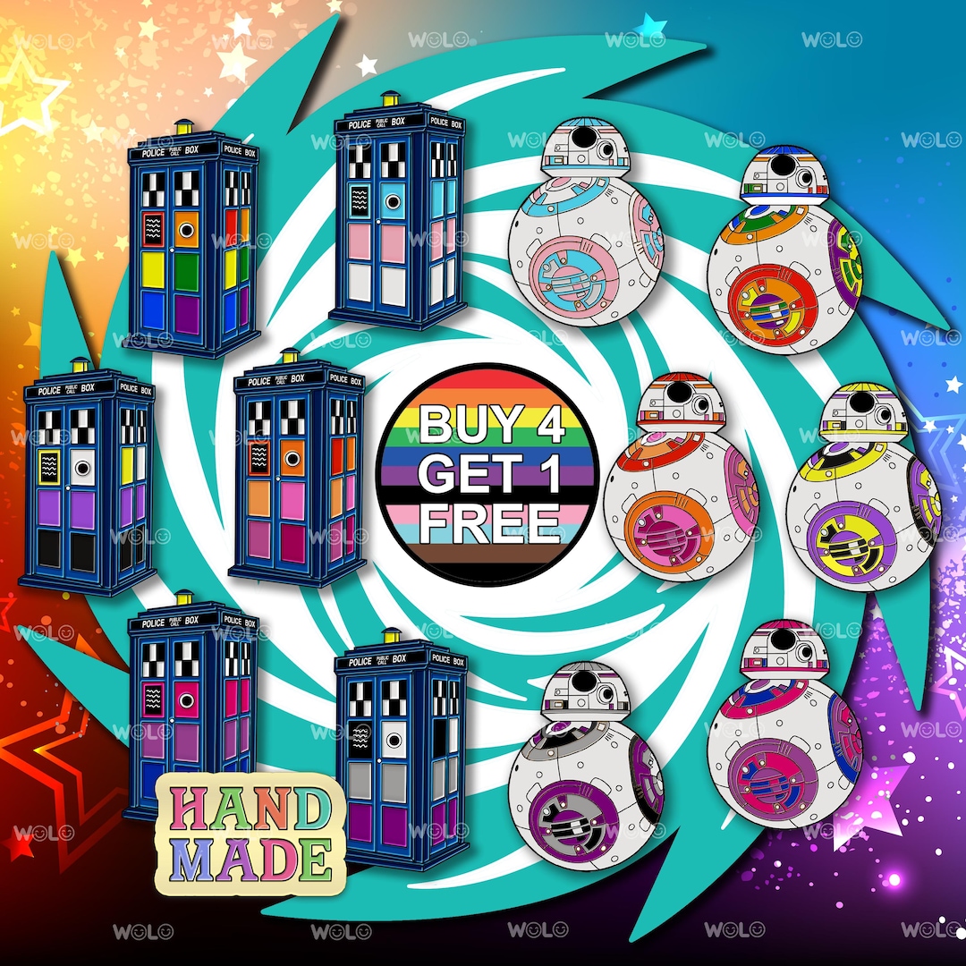 Rainbow Pride Police Box Lgbt Enamel Pin Gift Set Bb8 Space Pin Lgbt ...