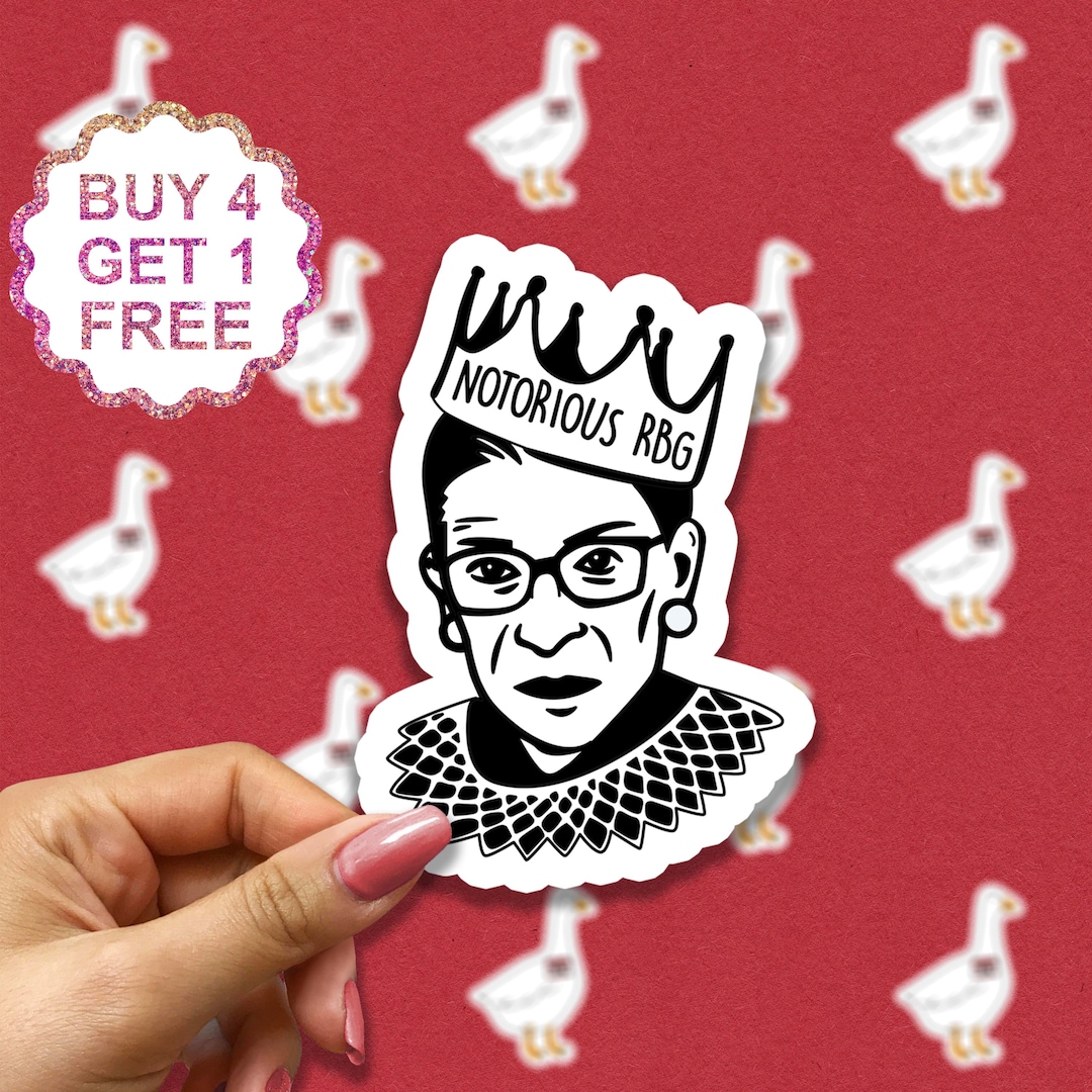 Notorious Rbg Sticker, Quote Stickers, Girl Power Stickers, Rbg ...